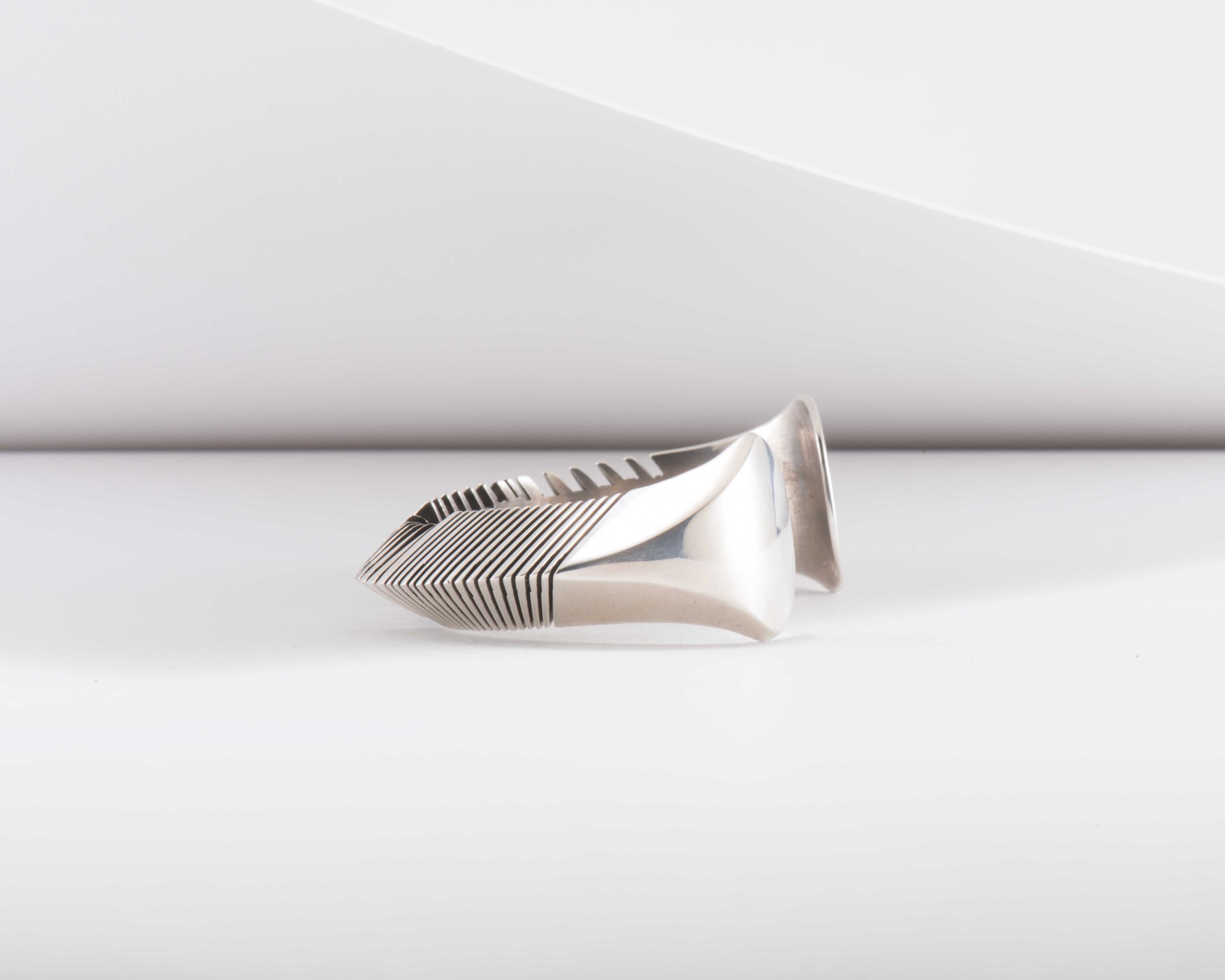Isaiah Ortiz Hand Cut Sterling Silver Cuff - Four Winds Gallery