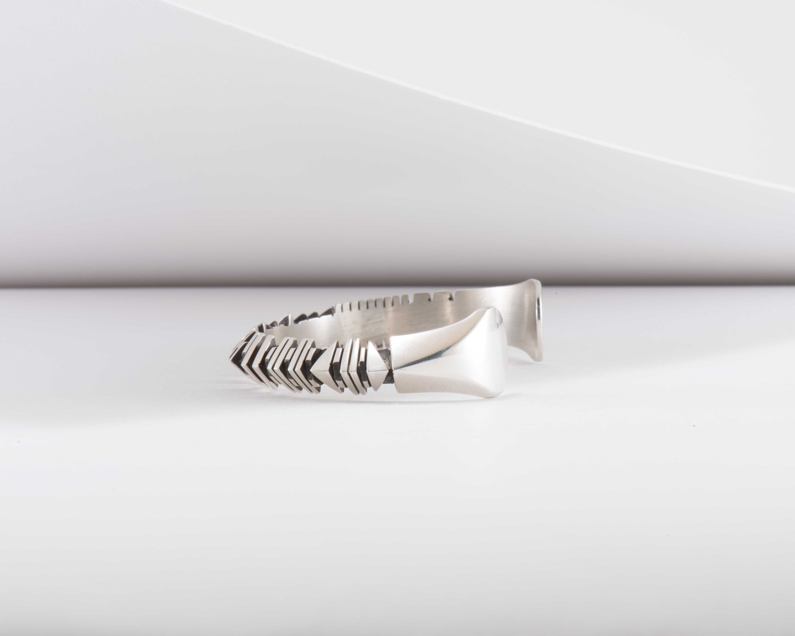Isaiah Ortiz Hand Cut Sterling Silver Cuff - Four Winds Gallery