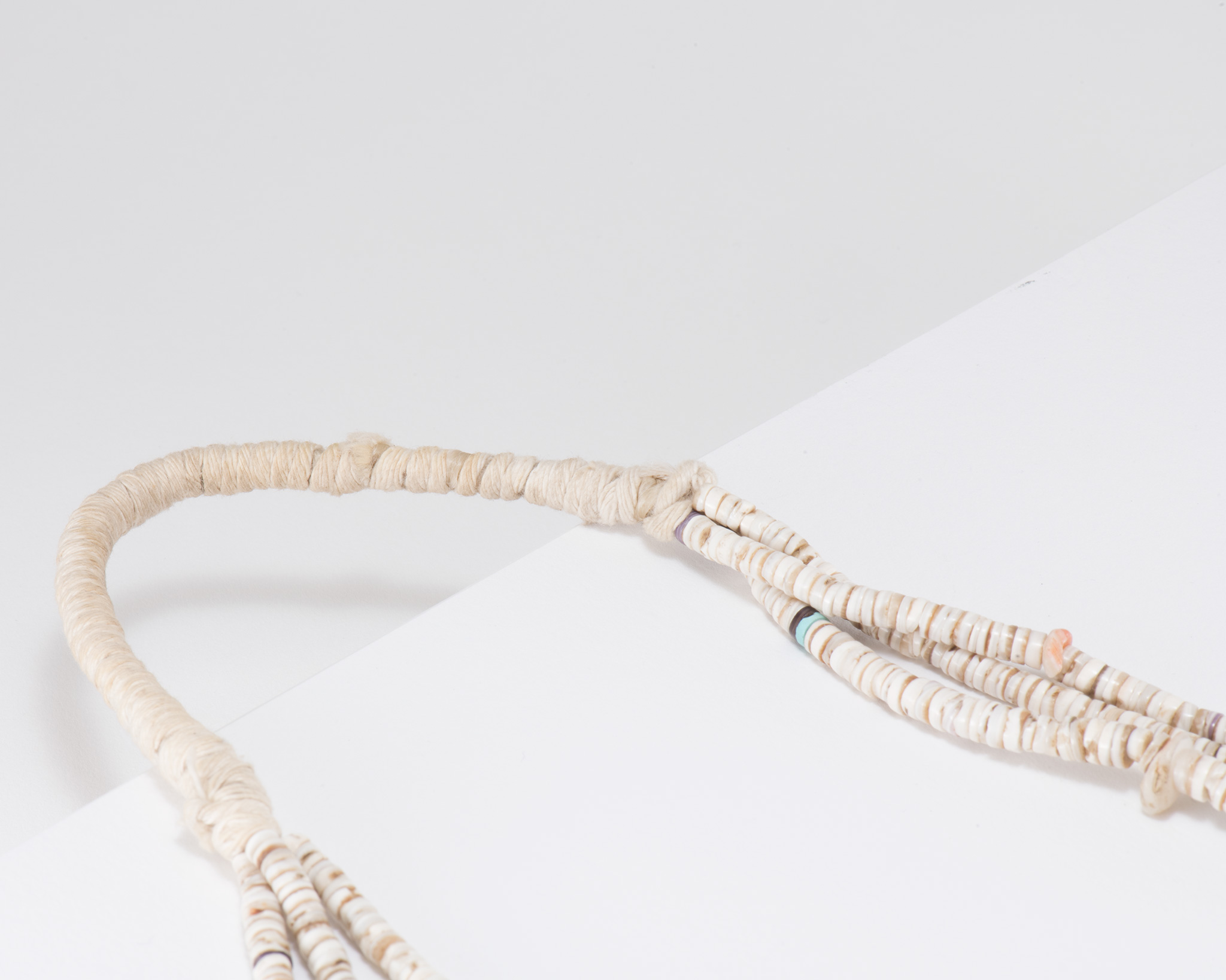 Vintage Three Strand Shell and Turquoise Necklace - Four Winds Gallery