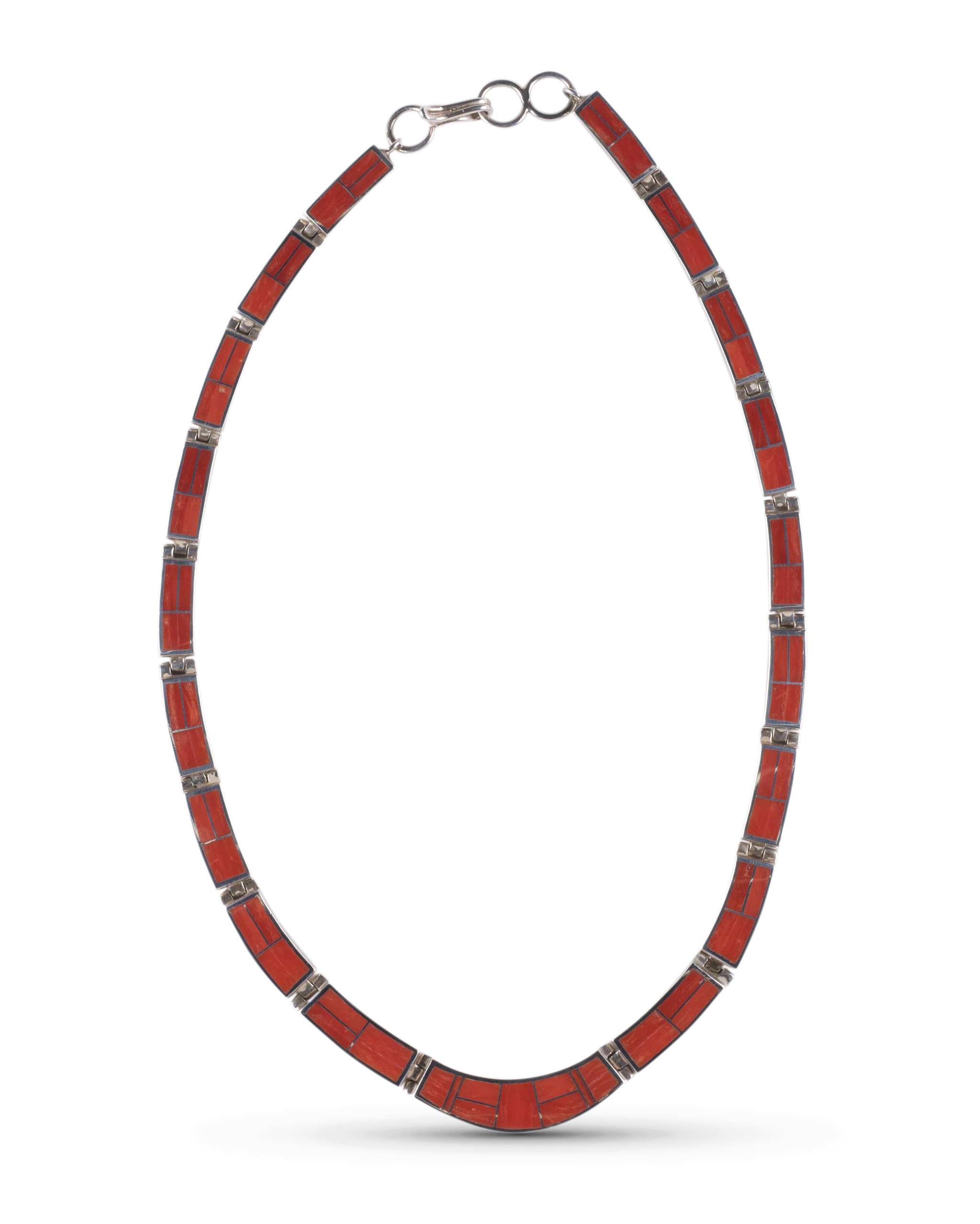 Supersmith Inc Red Coral Collection Inlay Collar Necklace - Four Winds ...